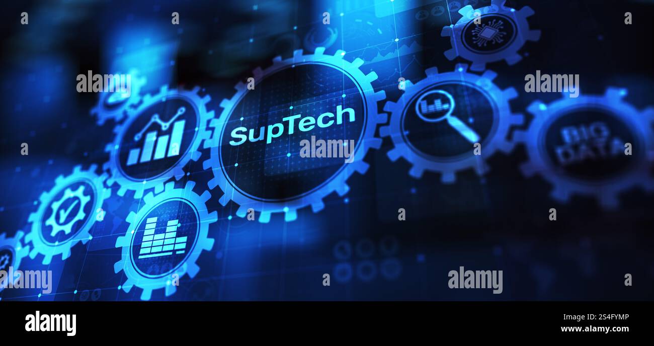 Suptech Regtech Supervisory Regulation technology concept on virtual ...