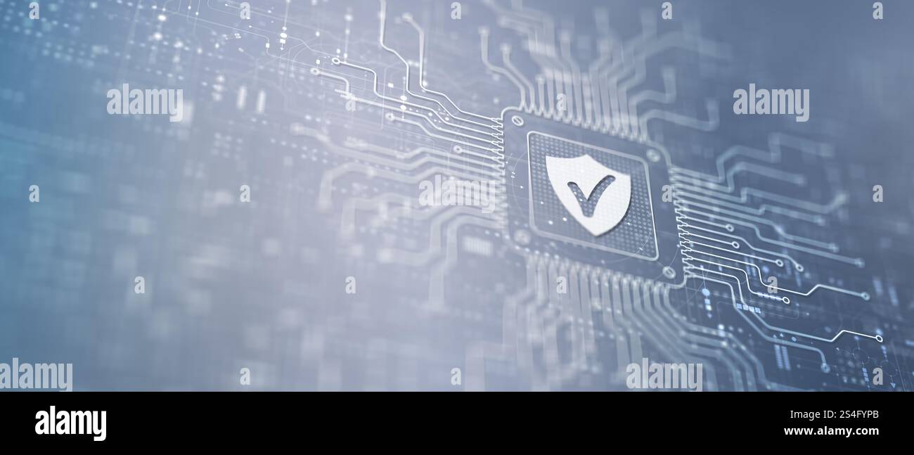 Cyber Security Protecting Data and Systems Illustrated on a Processor ...