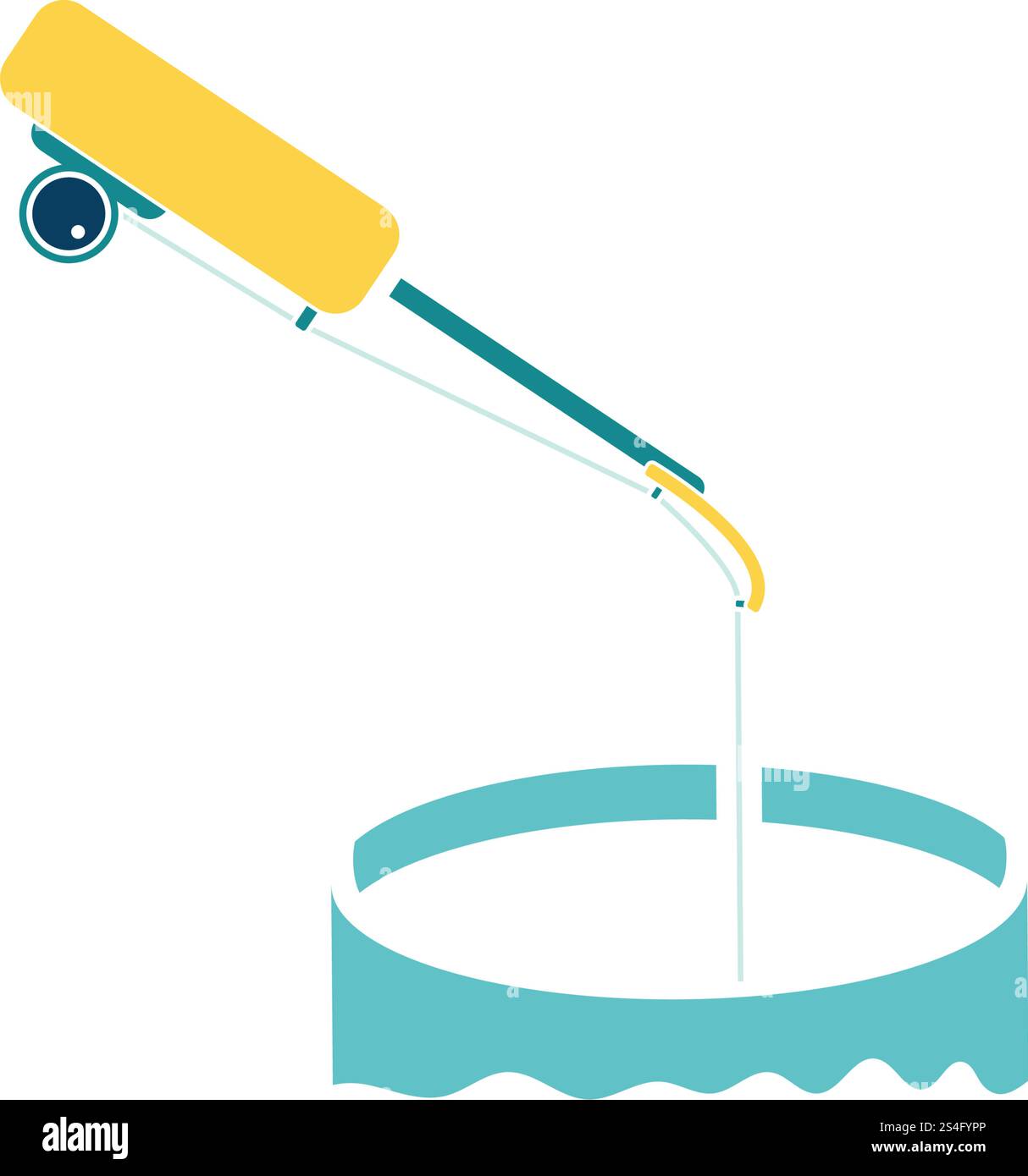 Icon of Fishing winter tackle . Flat color design. Vector illustration ...