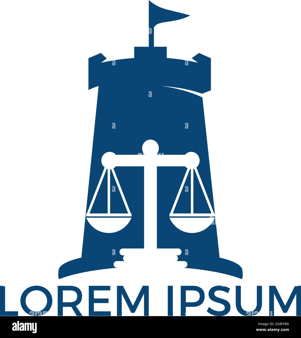 Fort and Scale of justice icon logo design. Law firm, lawyer or law ...