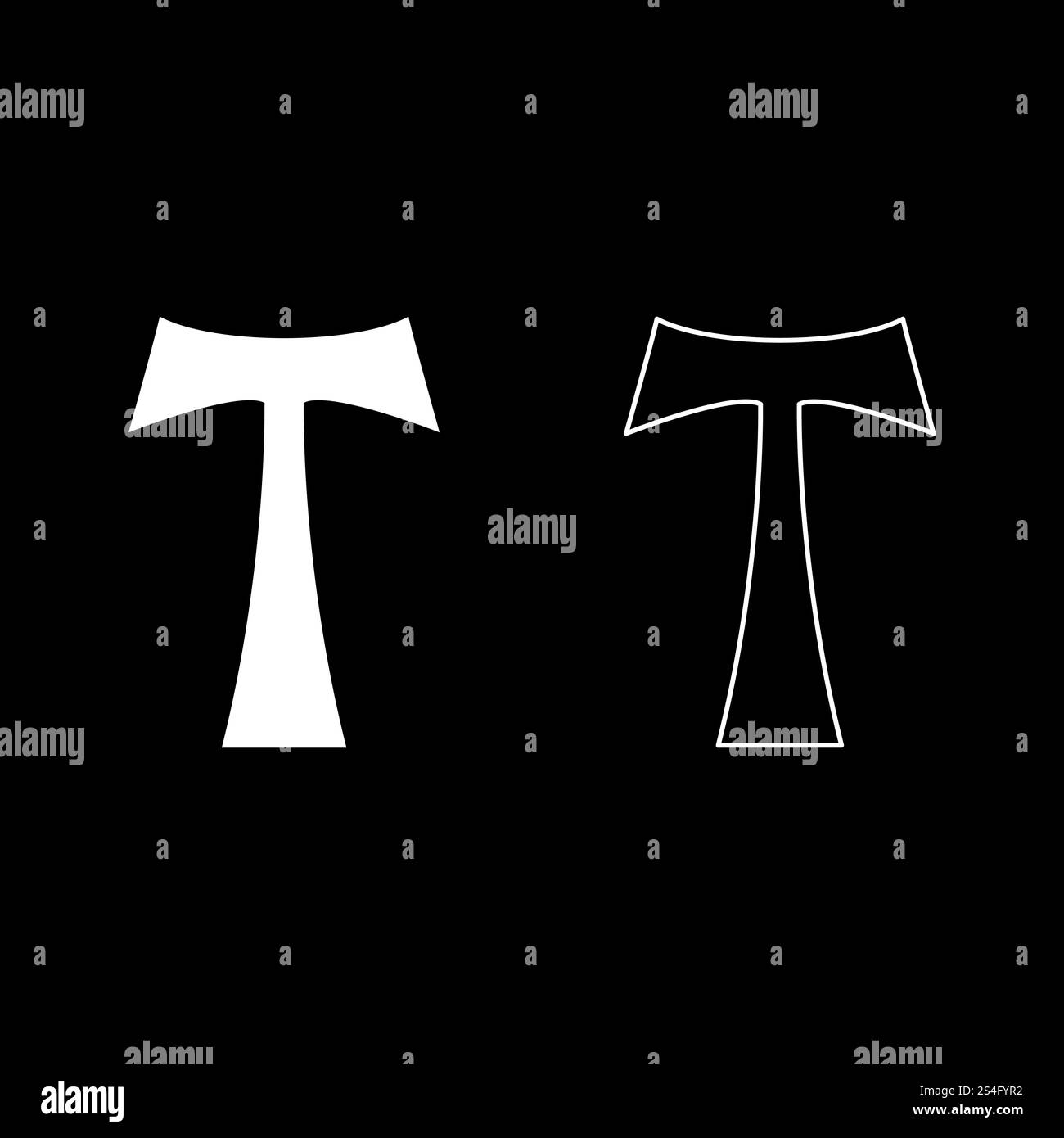 Cross monogram T Symbol Saint Anthony Apostle sign Religious cross icon ...