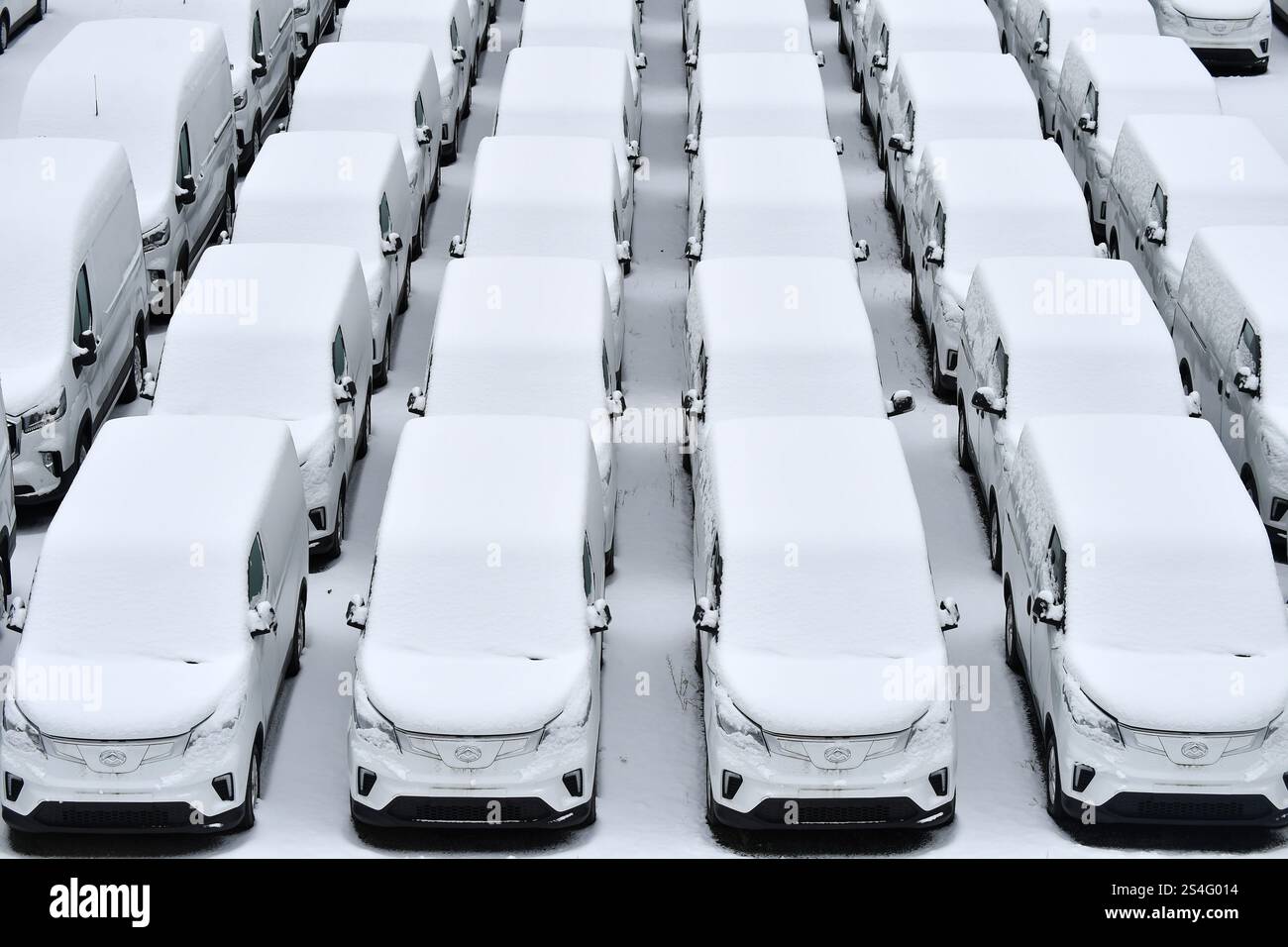 Mlada Boleslav, Czech Republic. 12th Jan, 2025. Snowy Chinese electric ...