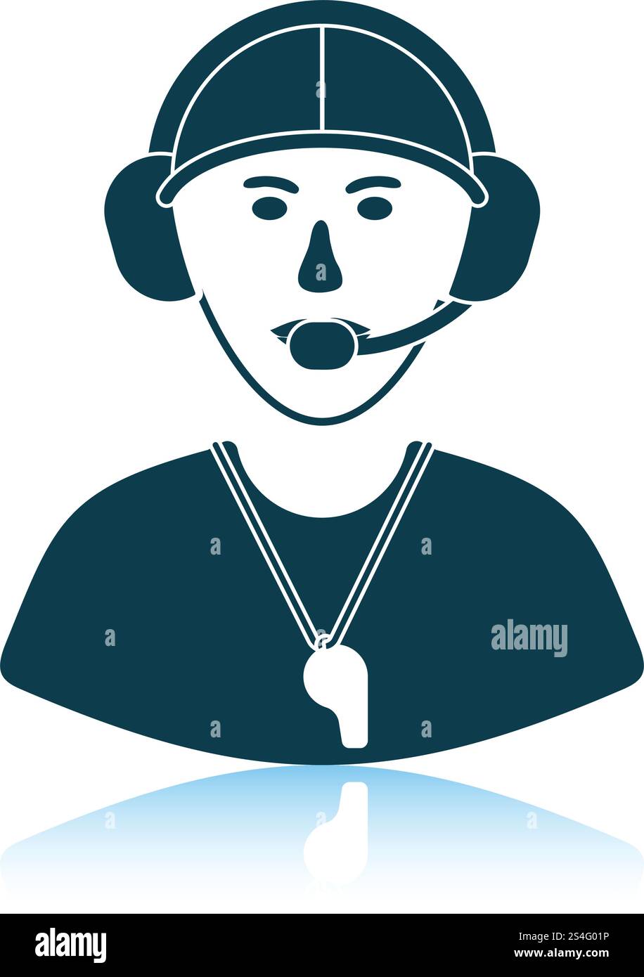 American football coach icon. Shadow reflection design. Vector ...