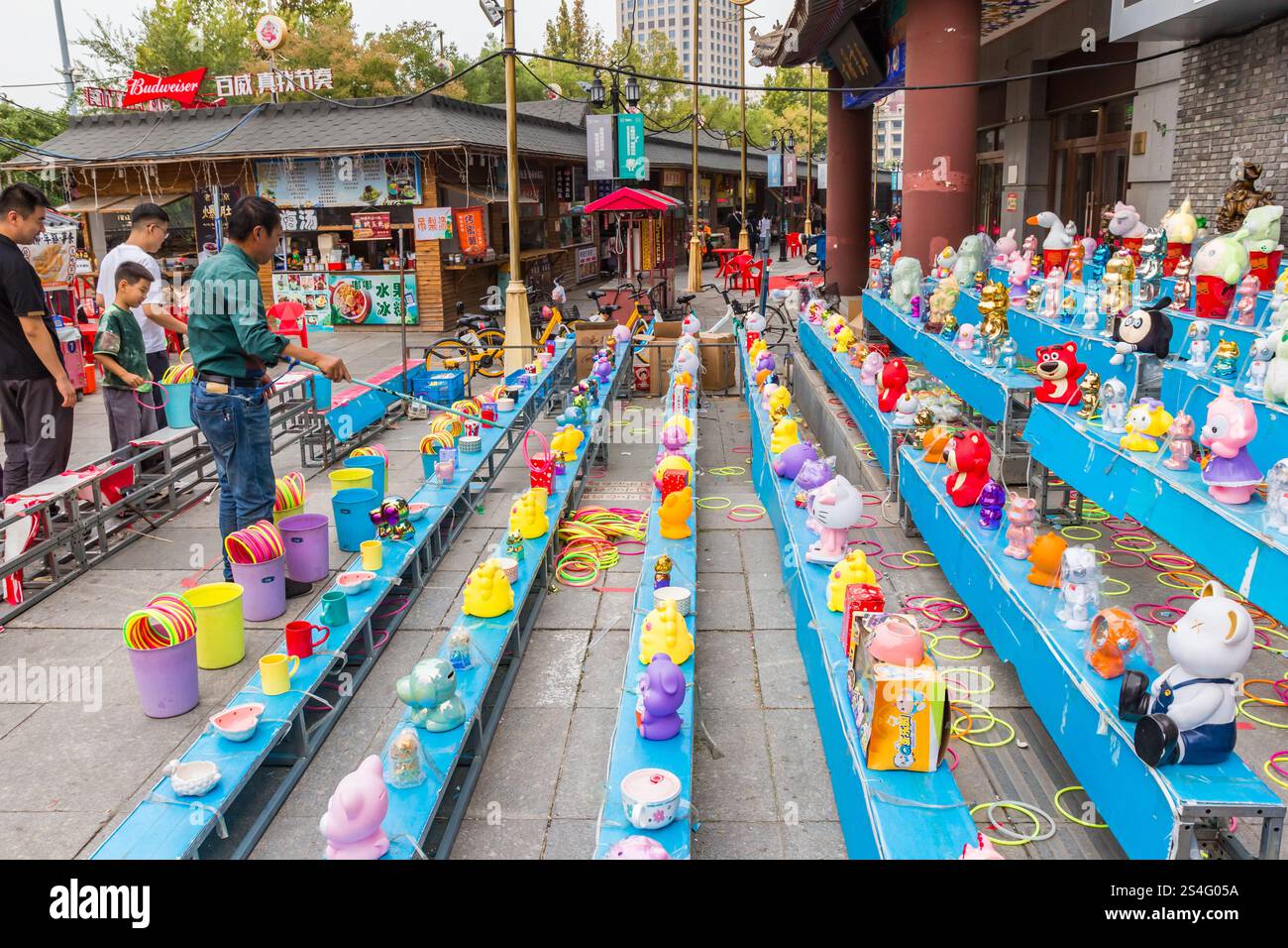 Ring throwing game near the Ancient Cultural Street of Tianjin, China ...