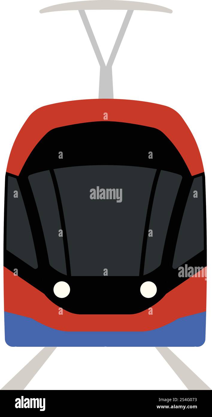 Tram icon front view. Flat color design. Vector illustration Stock ...