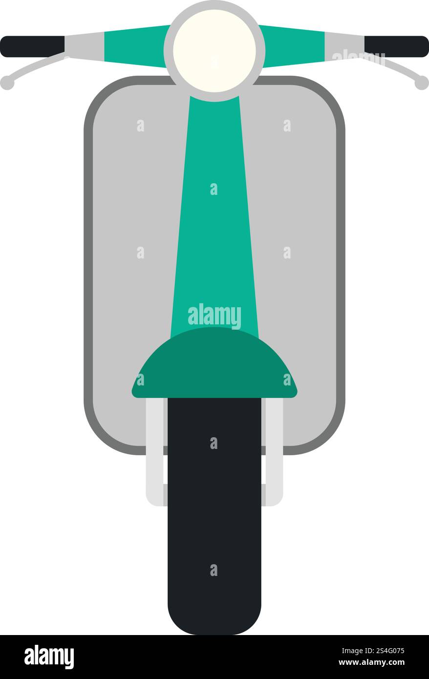 Scooter icon front view. Flat color design. Vector illustration Stock ...