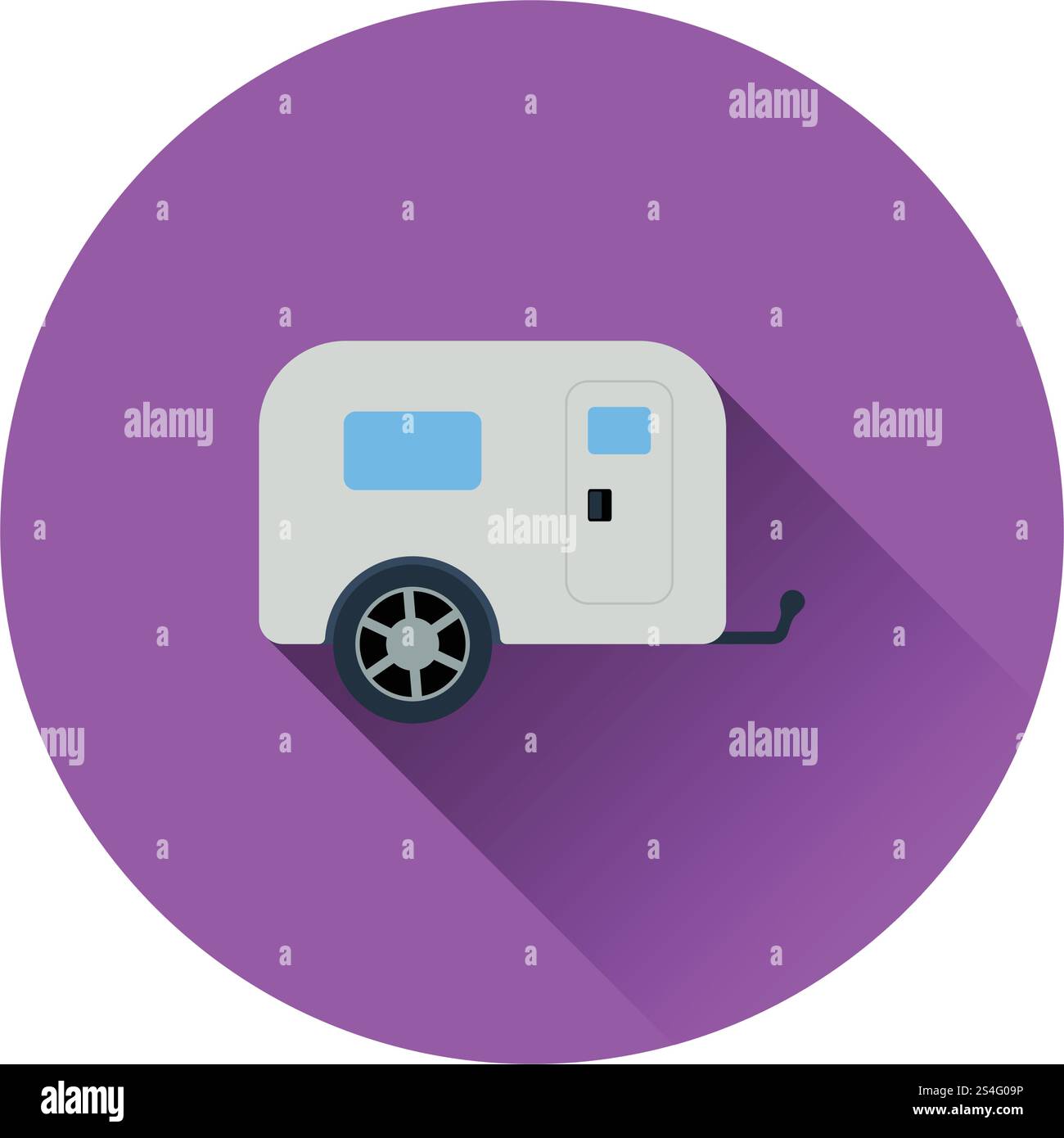 Flat design icon of camping family caravan car in ui colors. Vector illustration Stock Vector ...