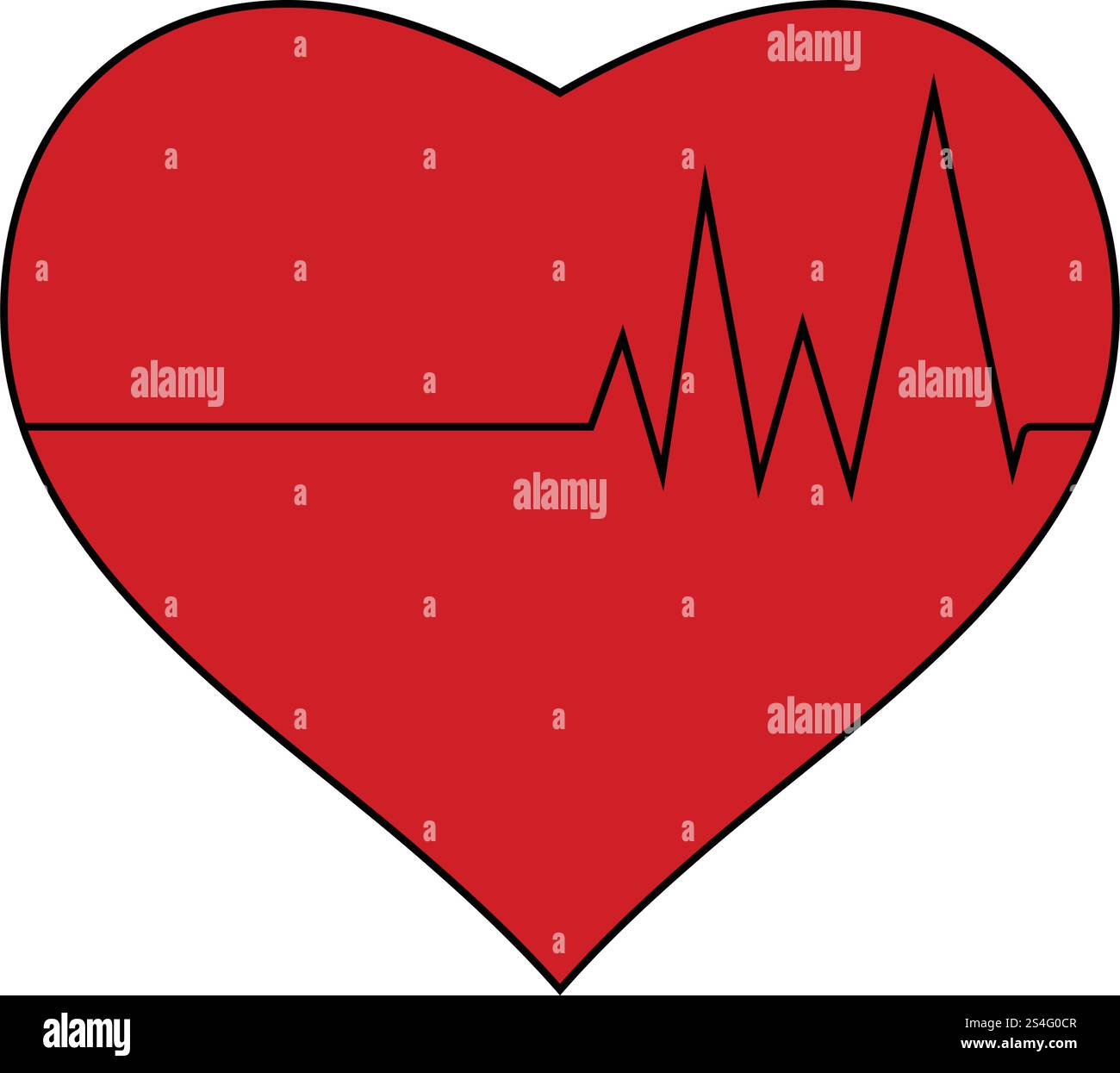 Flat design icon of Heart with cardio diagram in ui colors. Vector ...
