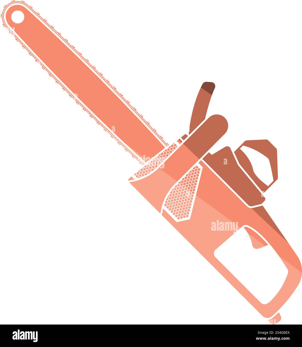 Chain saw icon. Flat color design. Vector illustration Stock Vector ...