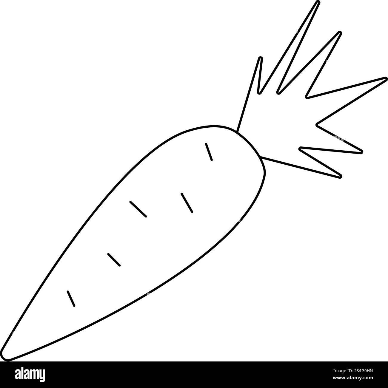 graphic line carrot illustration for coloring book. vector on ...
