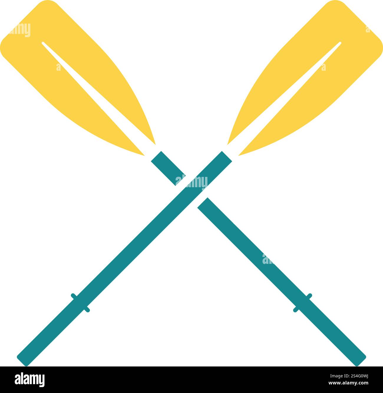 Icon of boat oars. Flat color design. Vector illustration Stock Vector ...