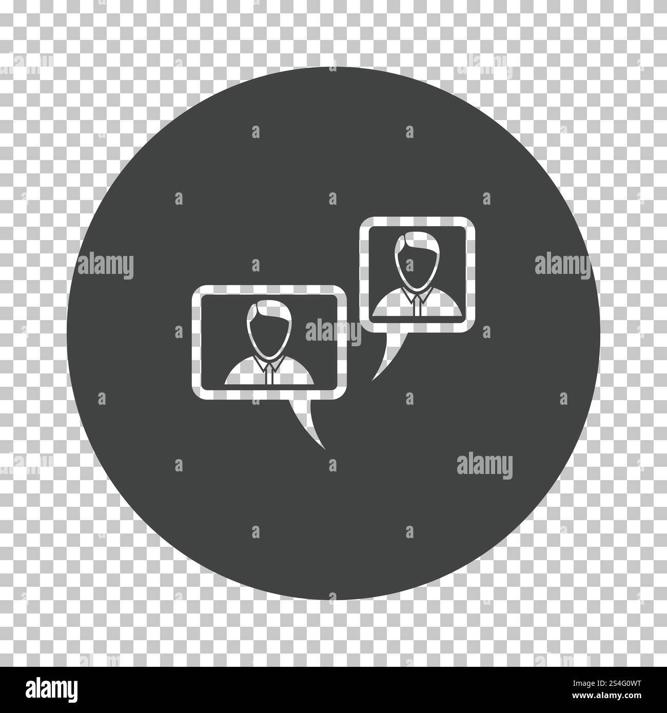 Chat icon. Subtract stencil design on tranparency grid. Vector ...