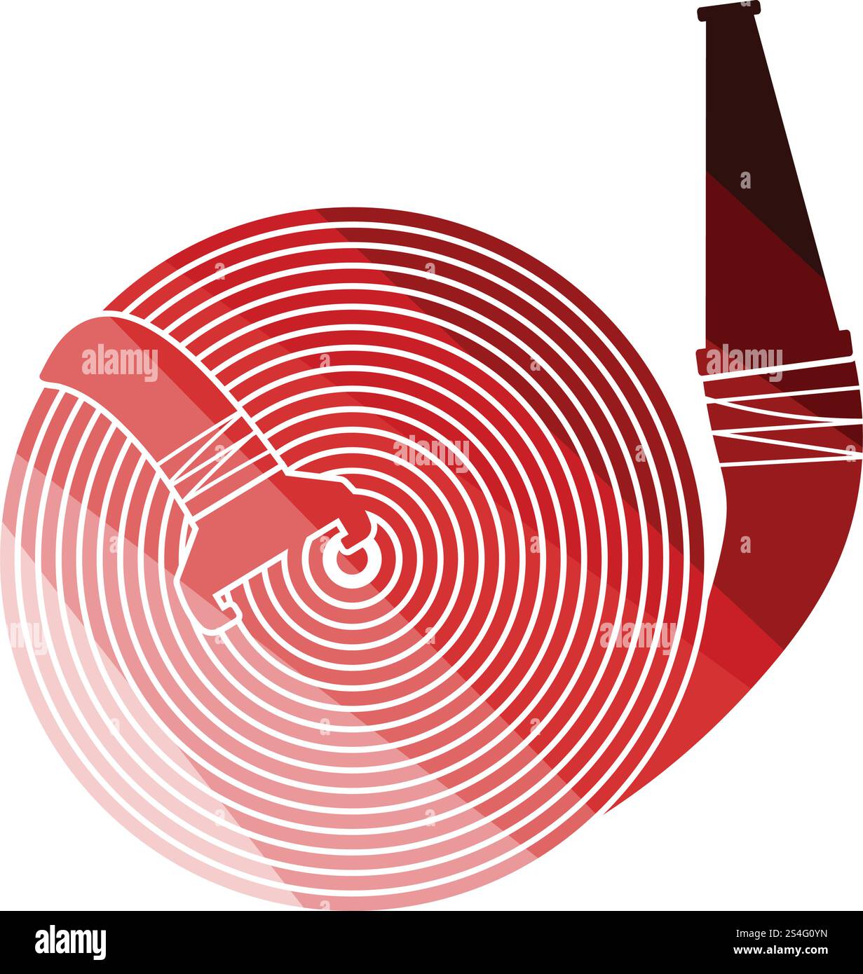 Fire hose icon. Flat color design. Vector illustration Stock Vector ...