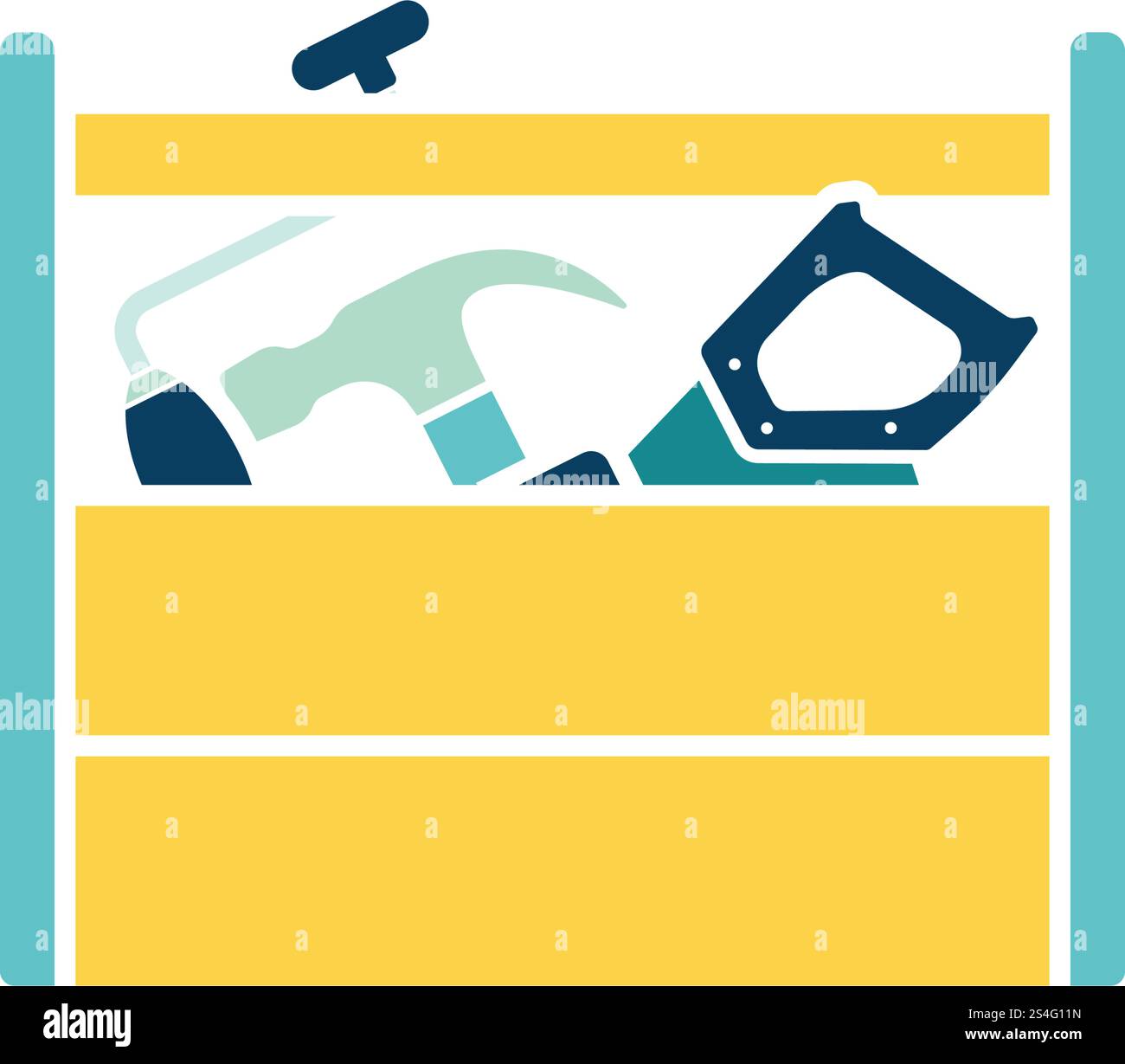 Retro tool box icon. Flat color design. Vector illustration Stock ...