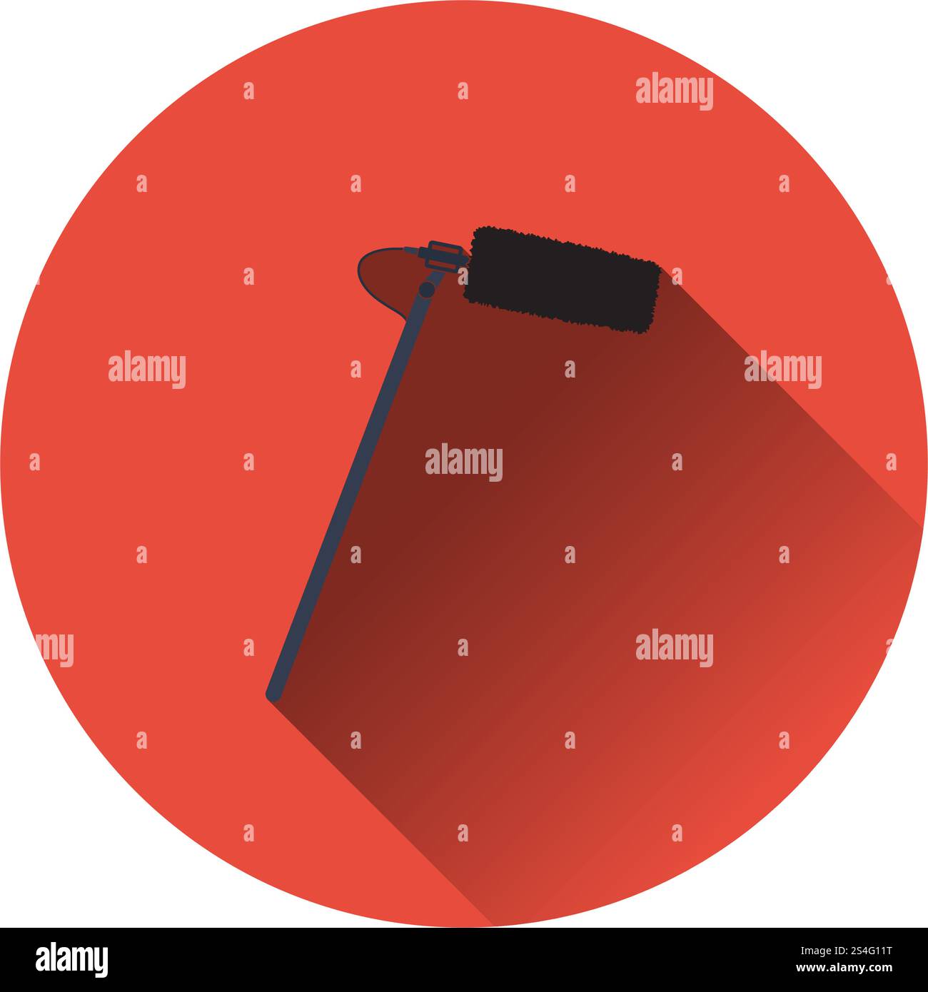 Cinema microphone icon on gray background, round shadow. Vector illustration Stock Vector Image ...