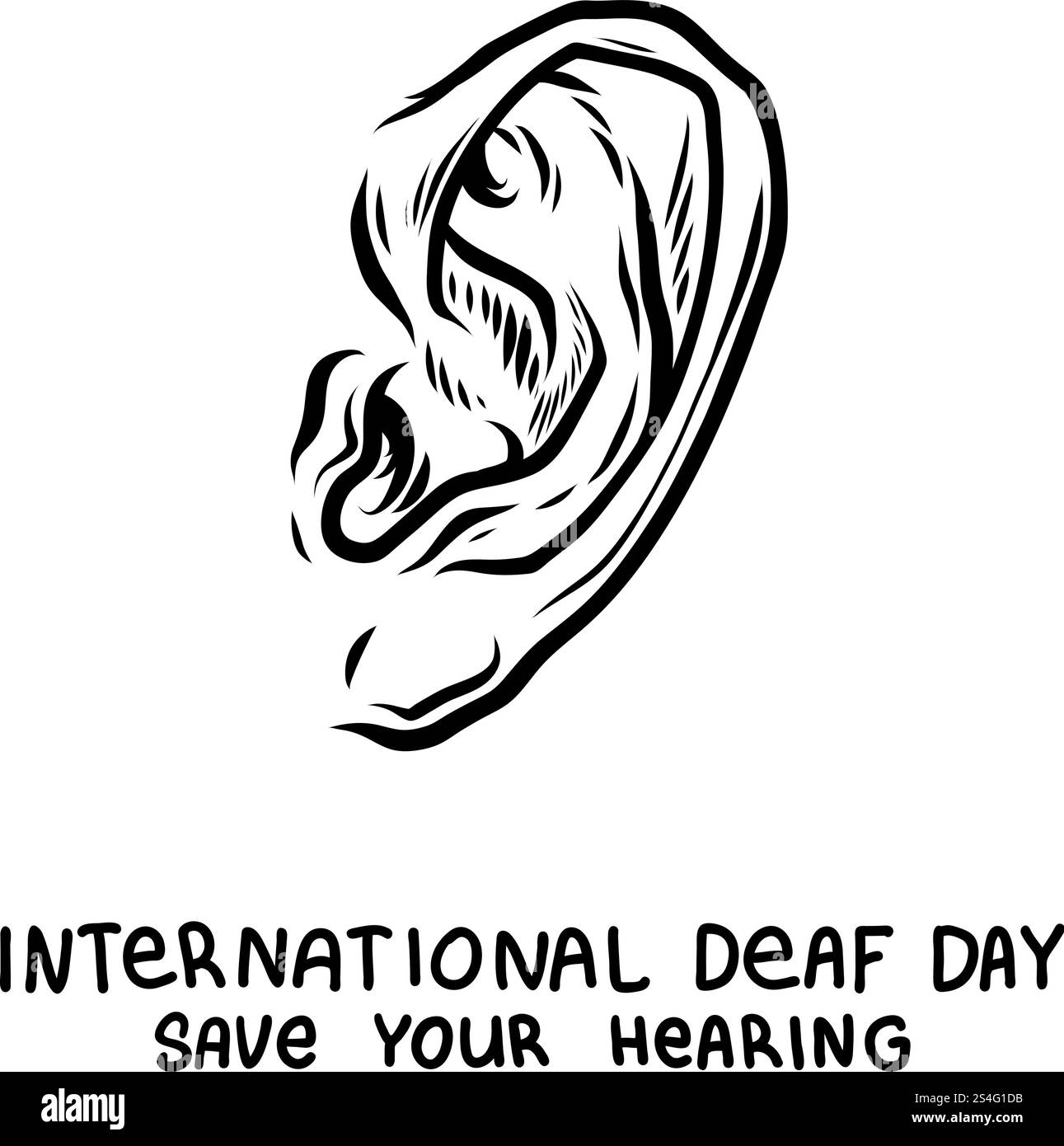 Deaf day concept background. Hand drawn illustration of deaf day vector ...