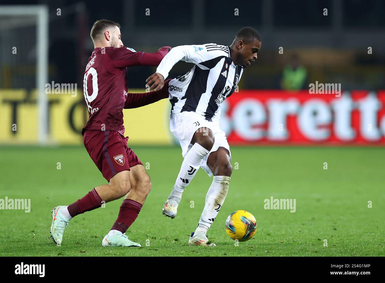 Torino, Italy. 11th Jan, 2025. Nikola Vlasic of Torino Fc and Pierre ...