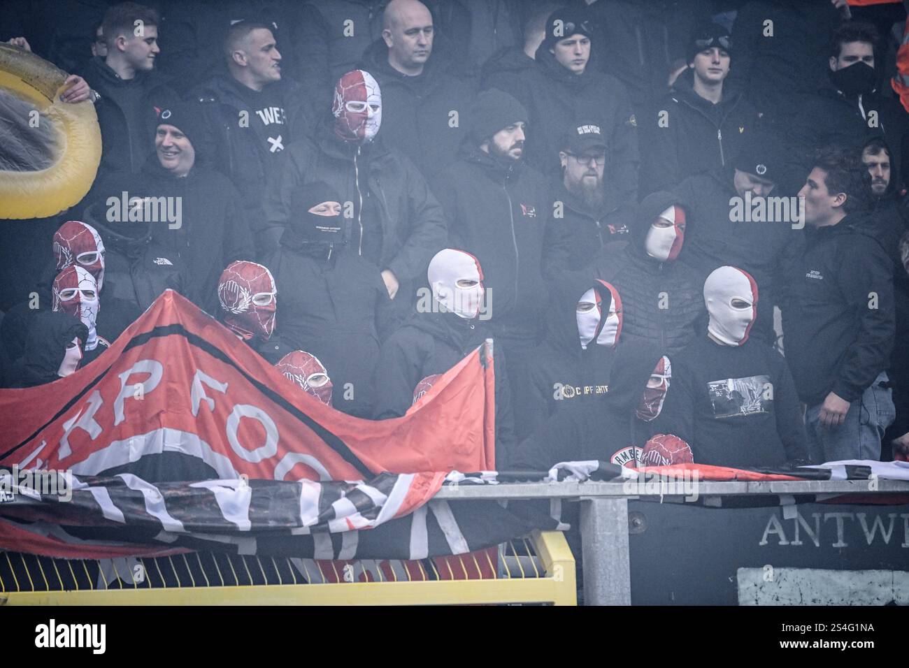 Antwerp, Belgium. 12th Jan, 2025. Antwerp's supporters pictured before ...