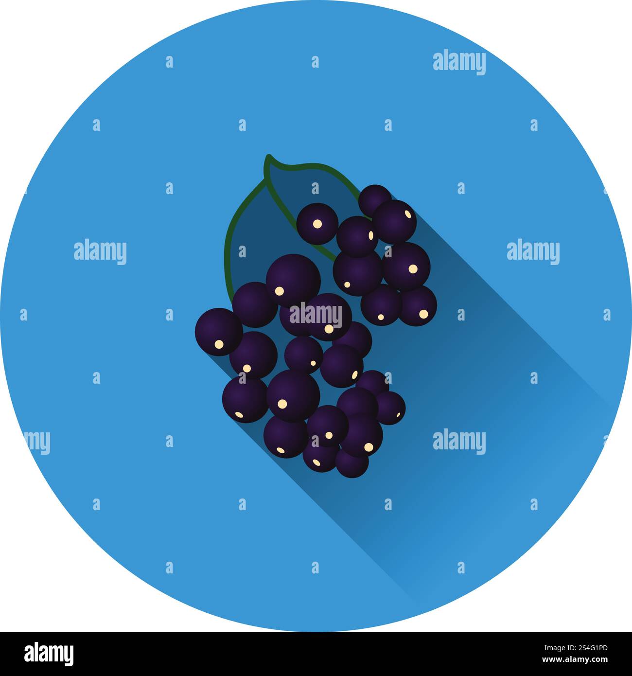 Flat design icon of Black currant in ui colors. Vector illustration ...