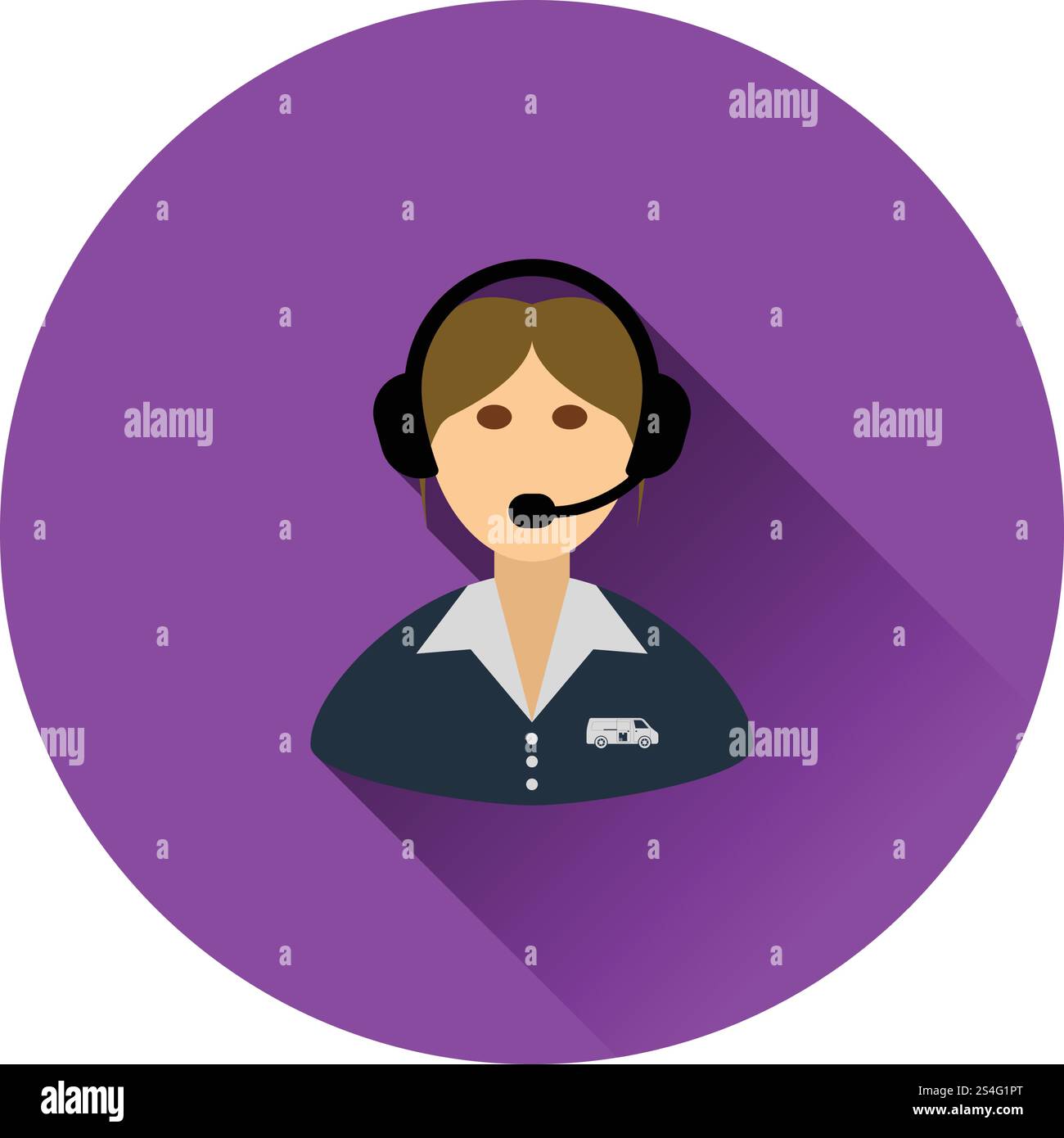 Logistic dispatcher consultant icon. Flat color with shadow design ...