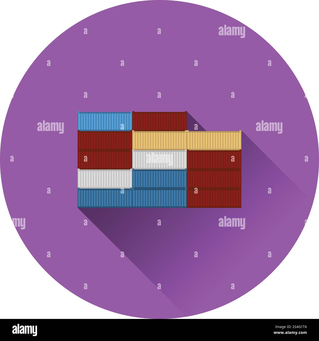 Container stack icon. Flat color with shadow design. Vector ...