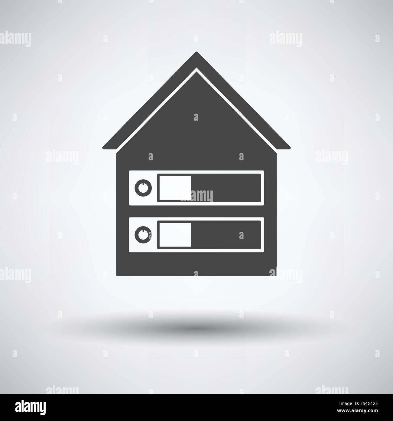 Datacenter Icon on gray background, round shadow. Vector illustration ...