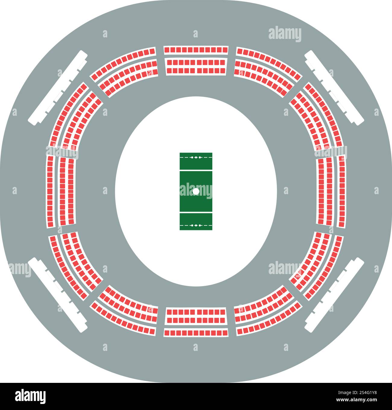 Cricket stadium icon. Flat color stencil design. Vector illustration ...