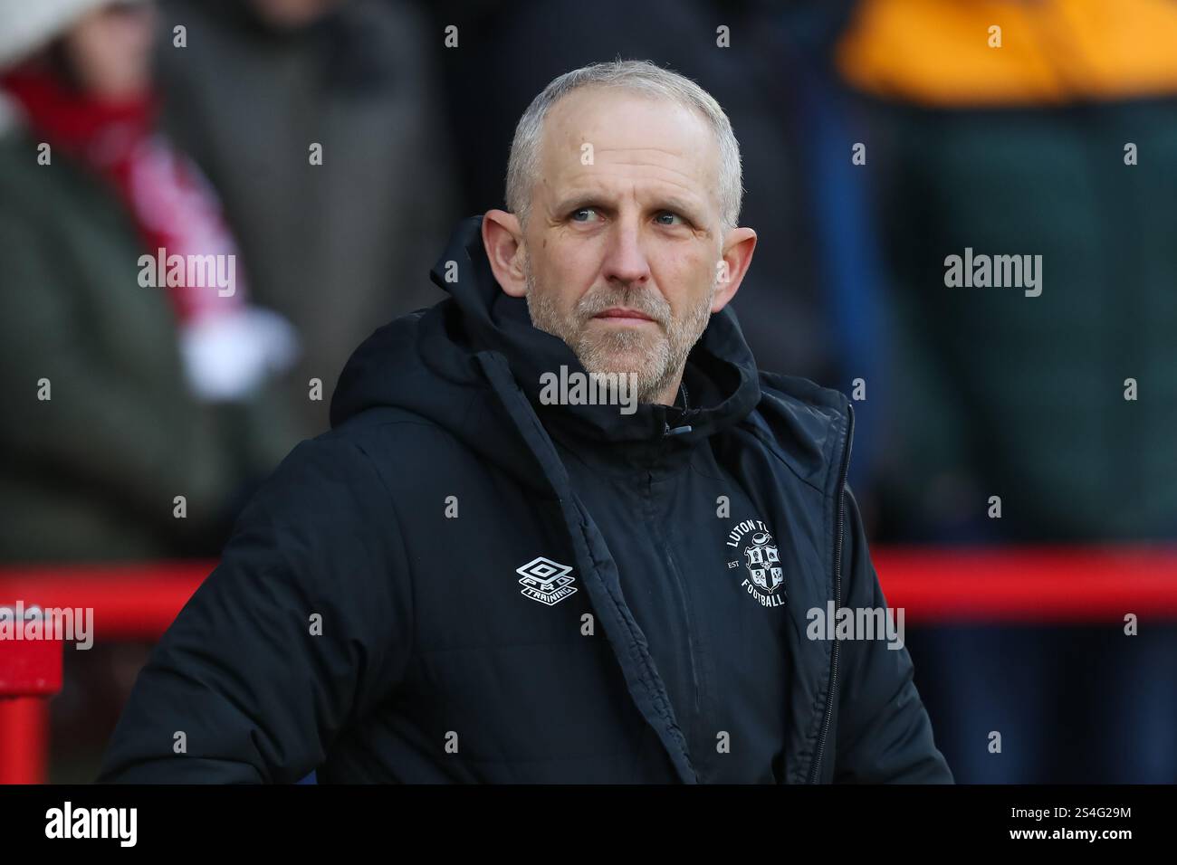 Nottingham, UK. 11th Jan, 2025. Luton Town Paul Trollope during the ...