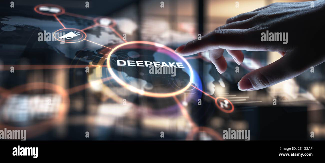 Deepfake Synthetic Media Creation and Manipulation, projection on a ...