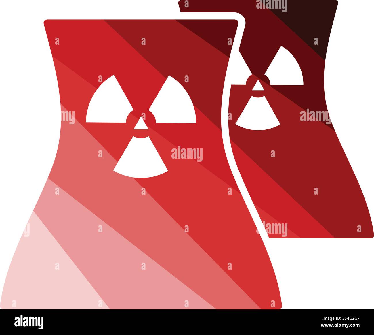 Nuclear station icon. Flat color design. Vector illustration Stock ...