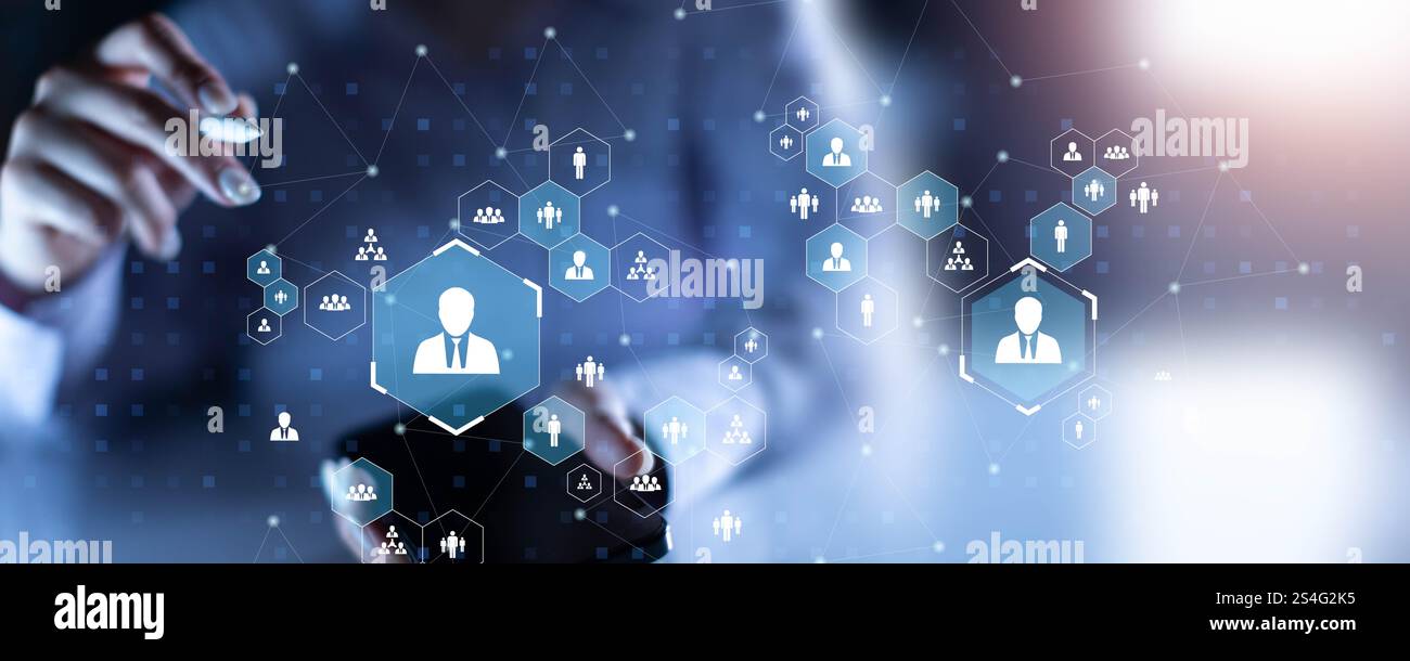 Human Resources Management Network Visualization Stock Photo - Alamy