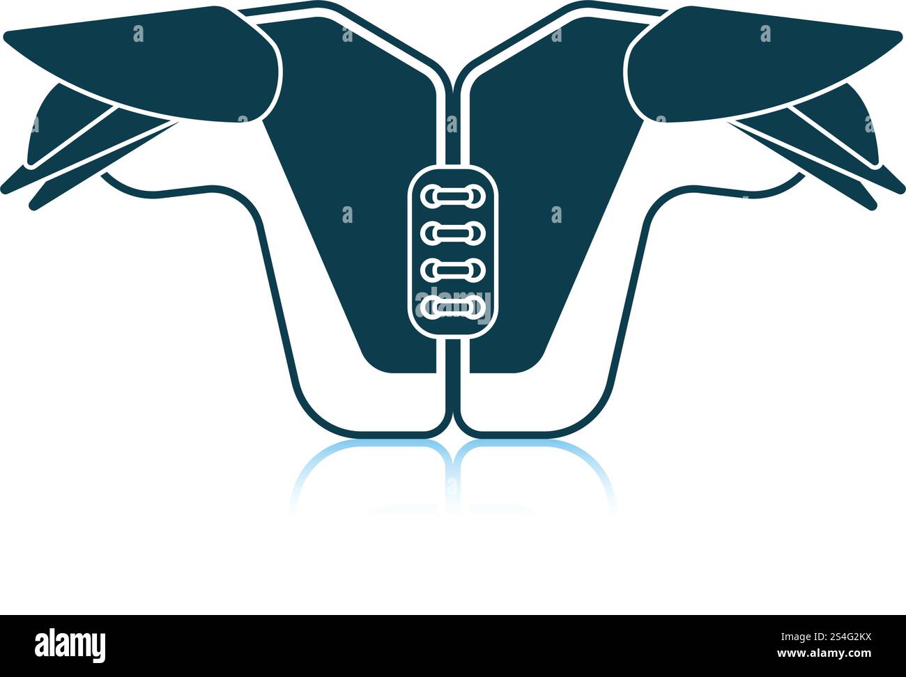American football chest protection icon. Shadow reflection design ...