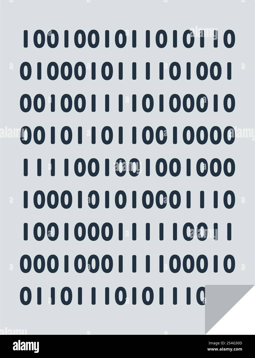 Sheet With Binary Code Icon. Flat color design. Data series. Vector illustration Stock Vector ...