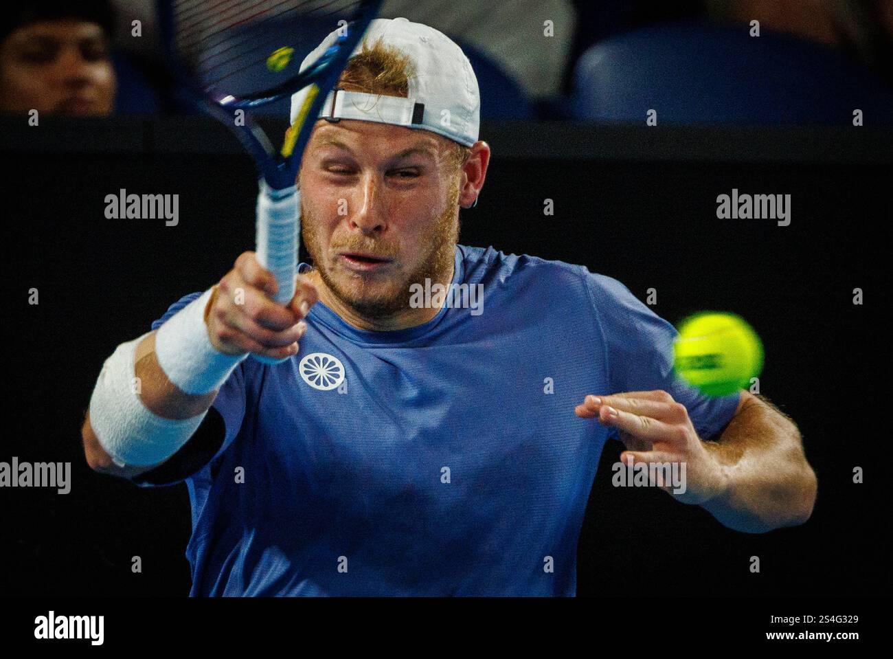 Melbourne, Australia. 12th Jan, 2025. Belgian Gauthier Onclin pictured in action during a men's ...