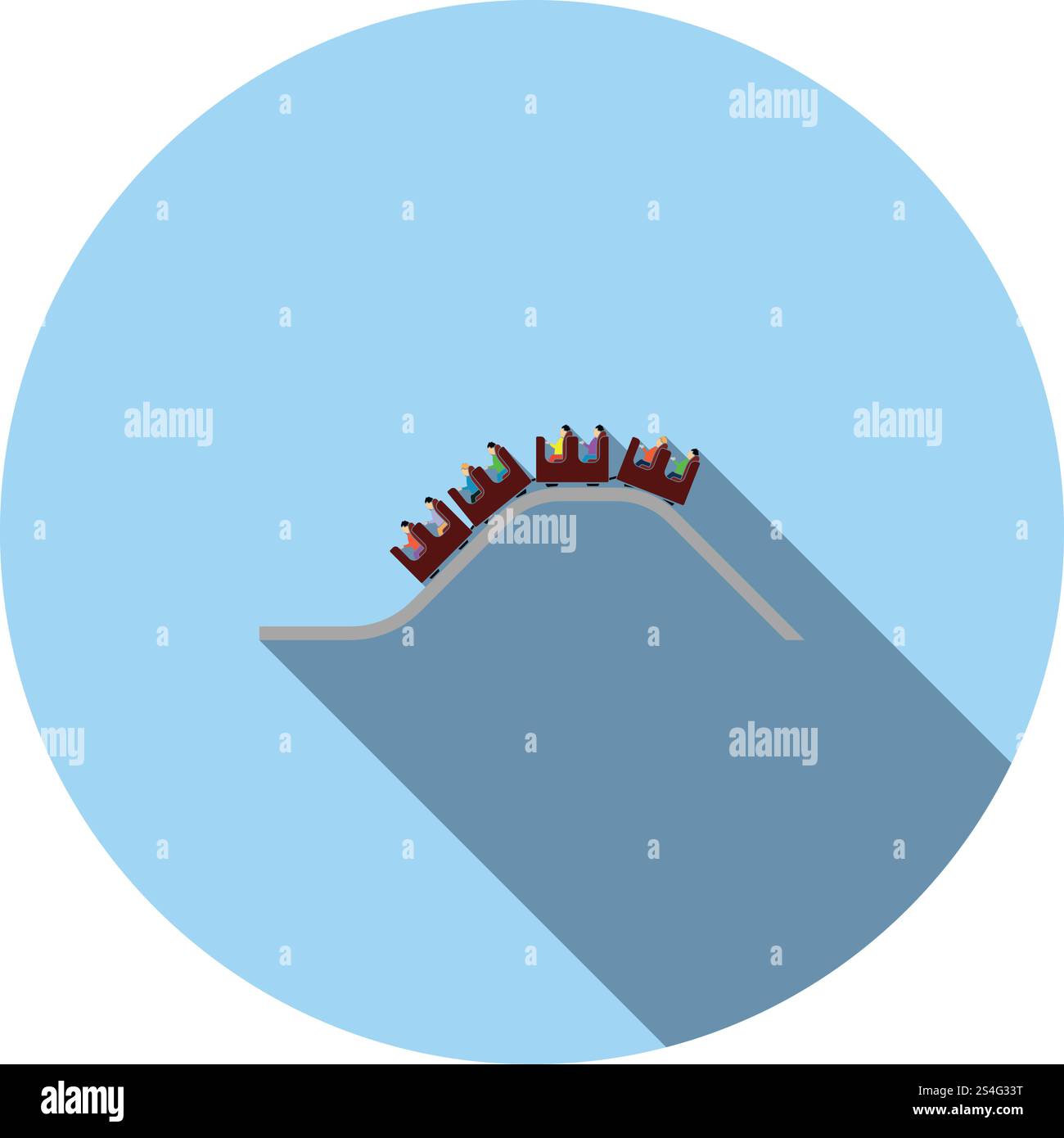 Small roller coaster icon. Flat color design. Vector illustration Stock ...