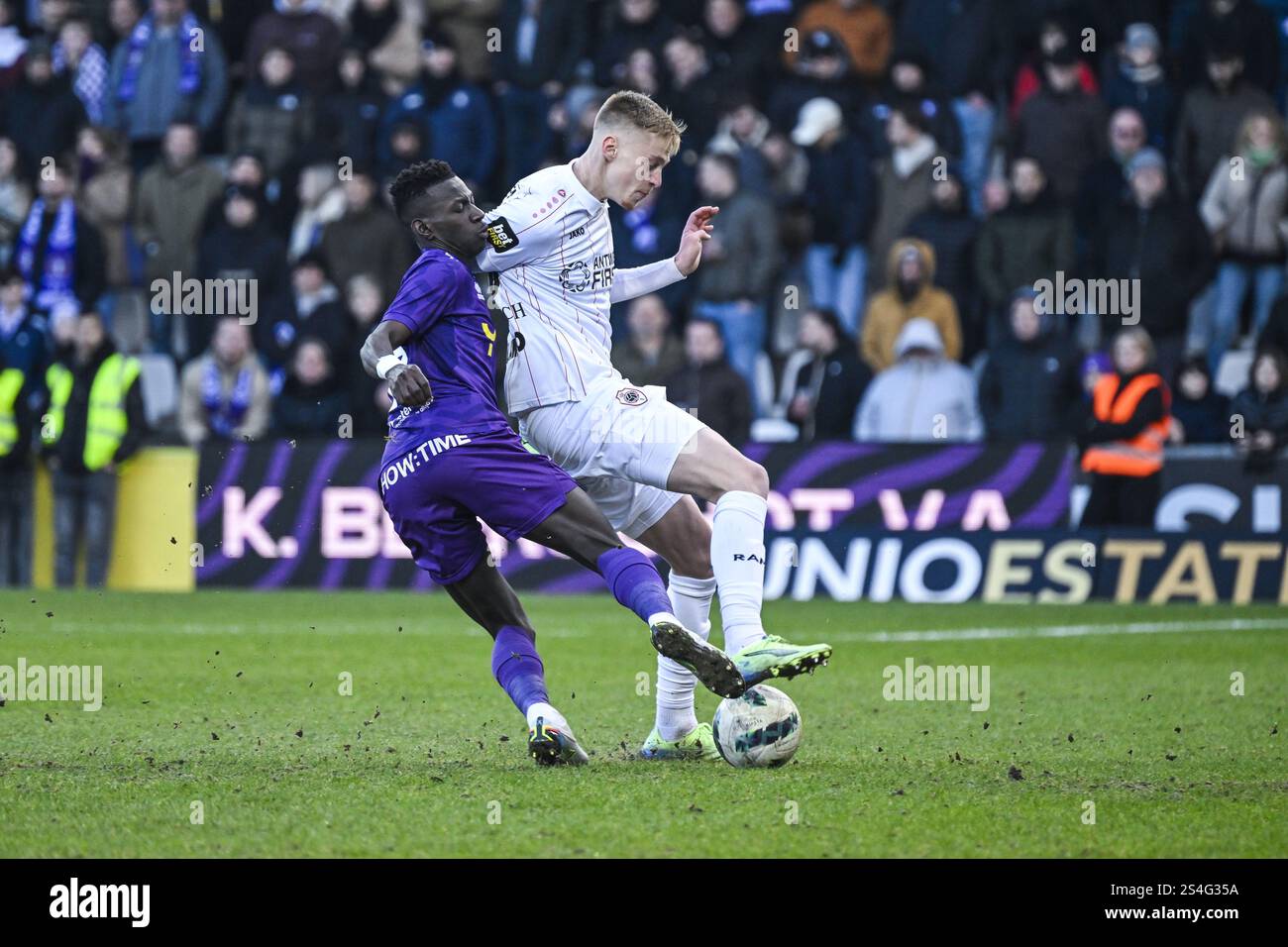 Antwerp, Belgium. 12th Jan, 2025. Beerschot's Marwan Al-Sahafi and ...
