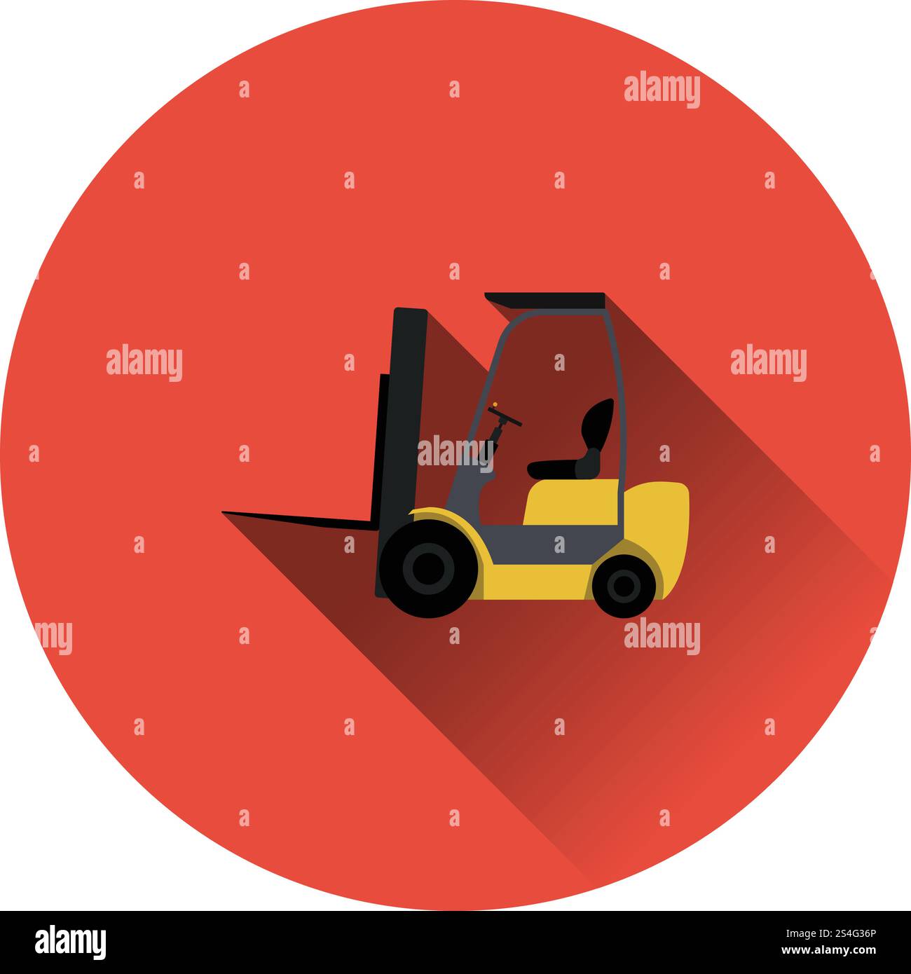 Warehouse forklift icon. Flat color with shadow design. Vector ...