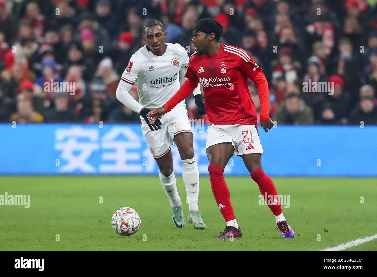 Nottingham, UK. 11th Jan, 2025. Nottingham Forest forward Anthony ...