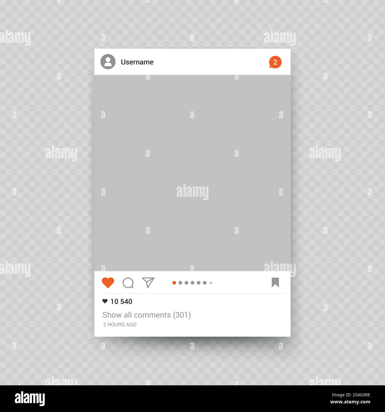 Realistic insta frame on transparent background. Photo post frame and ...