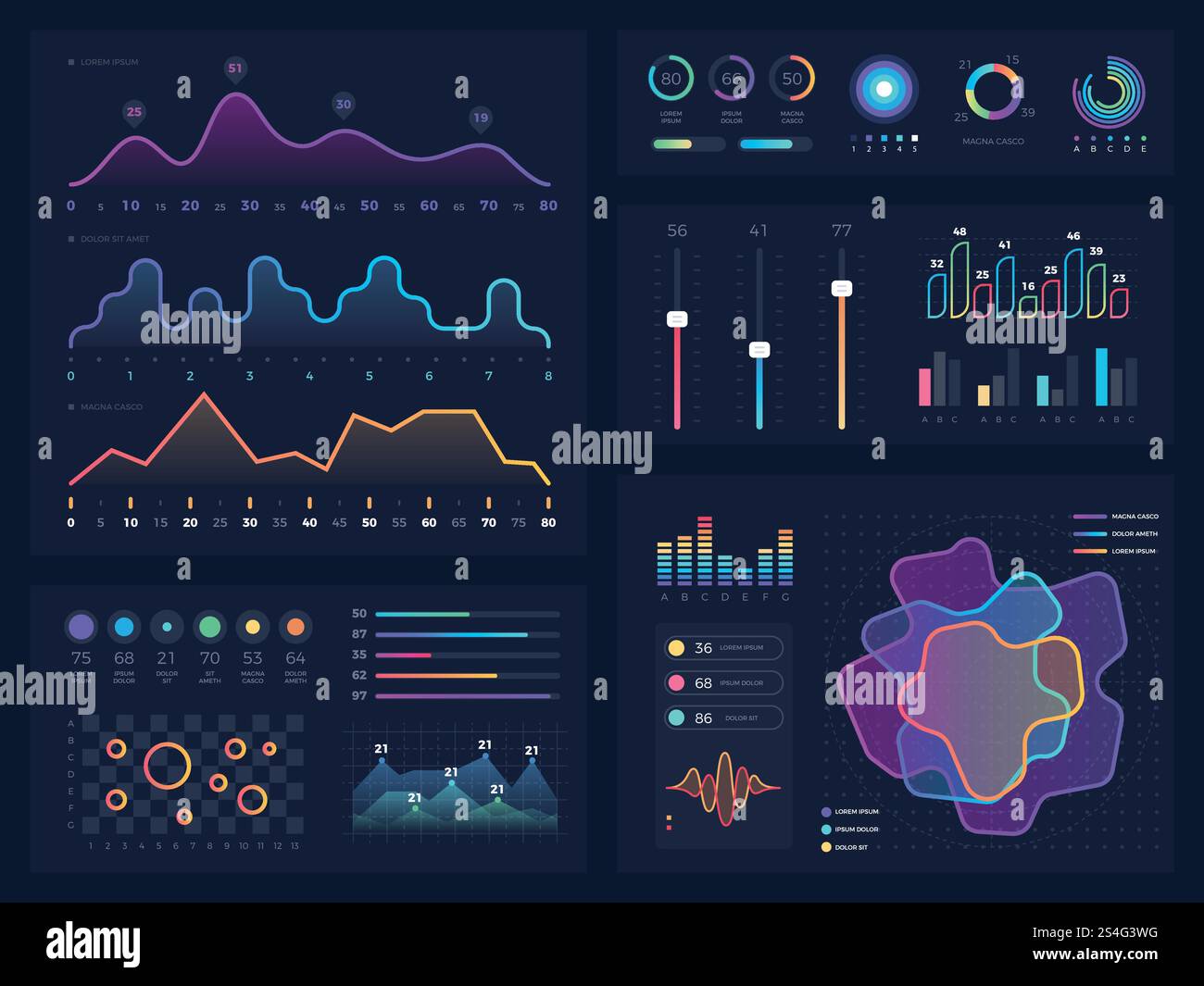 Technology graphics and diagram with options and workflow charts ...