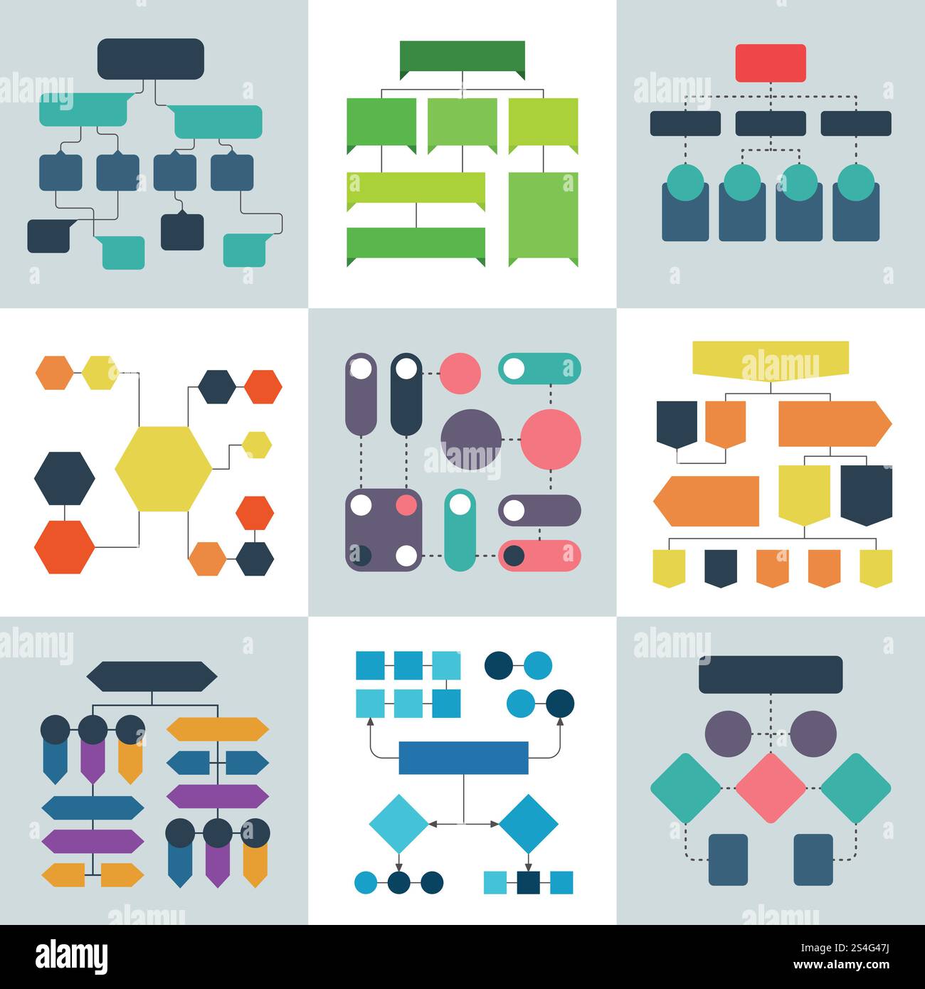 Structural flow diagrams, flowcharts and flowing process structures ...