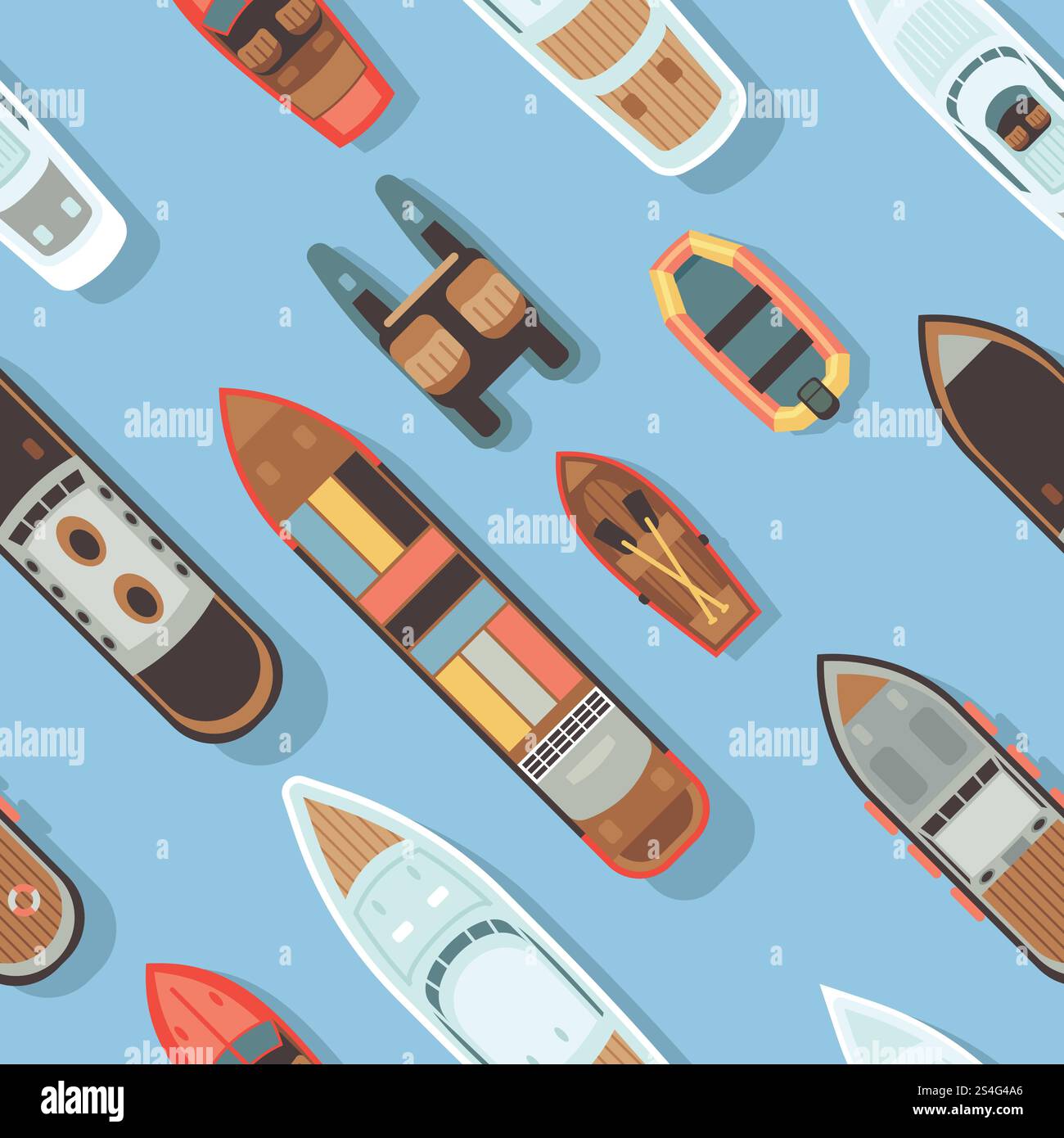 Top view sea diagonal ship and shipping boat on ocean water surface ...