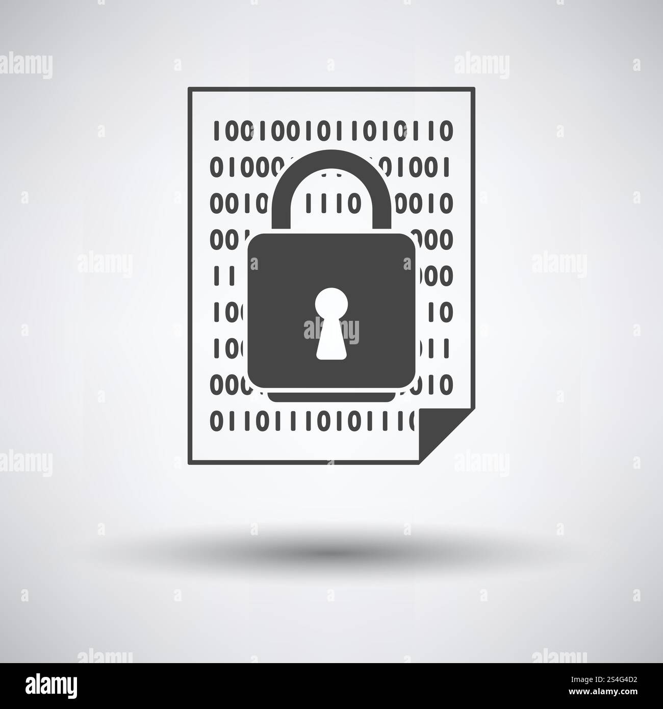 Data Security Icon on gray background, round shadow. Vector ...