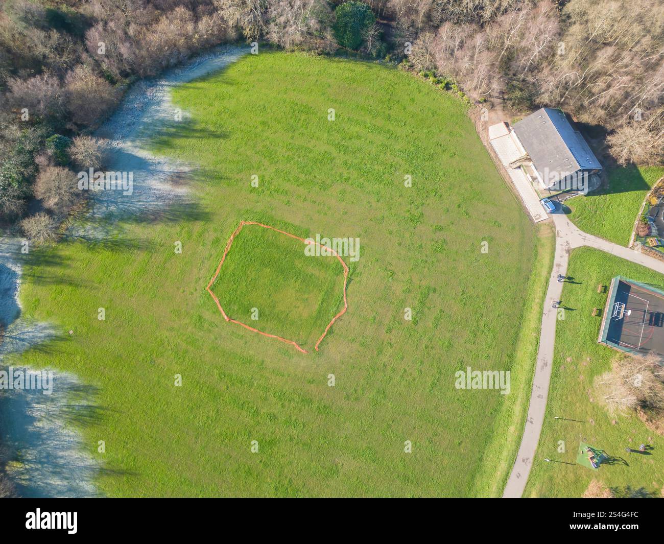aerial view of the 22 acre hellingly country park and uckfield cricket ...