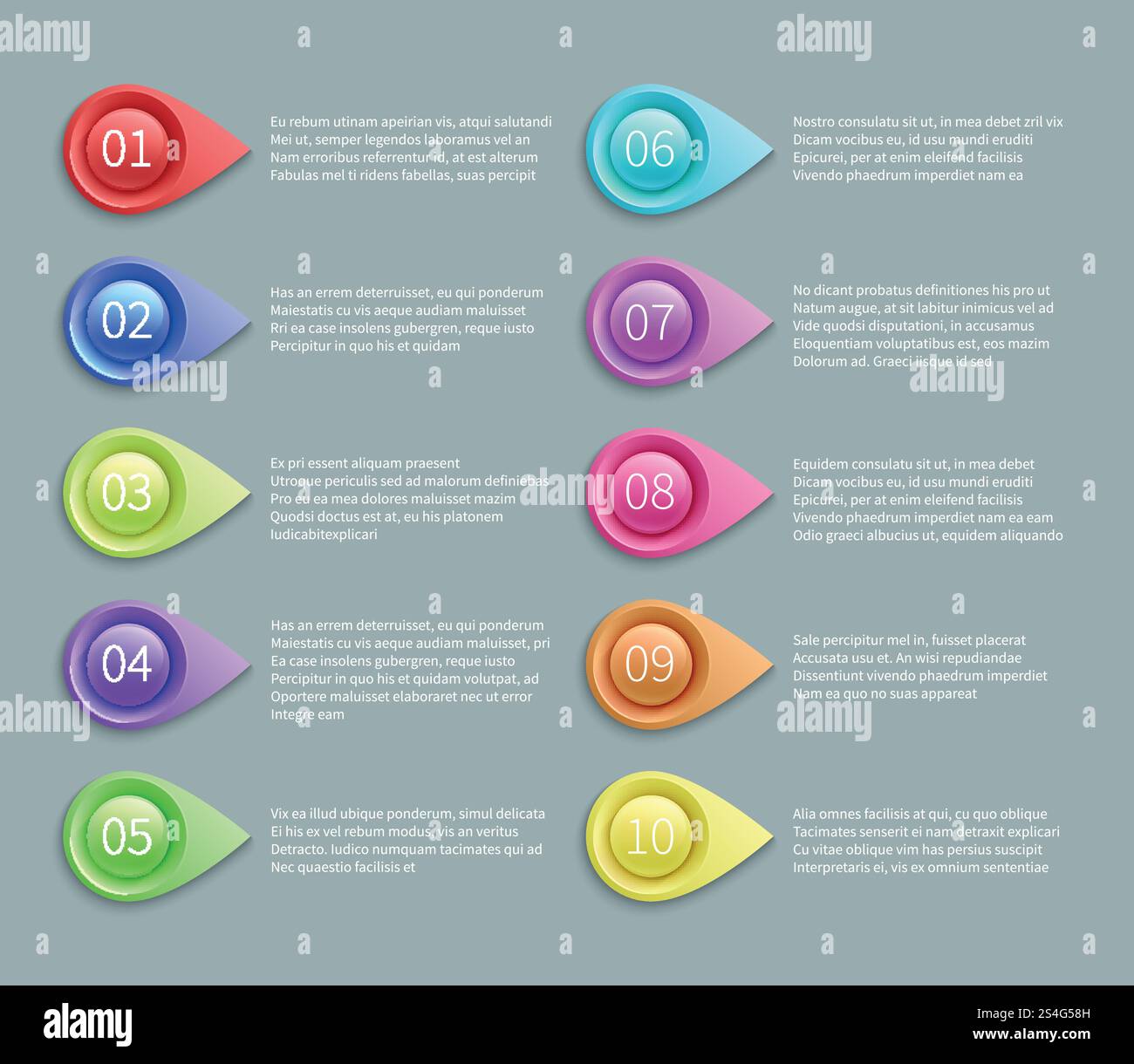 Numbered text vector layout with 3d pointing bullets. Number pointer plan infographic ...