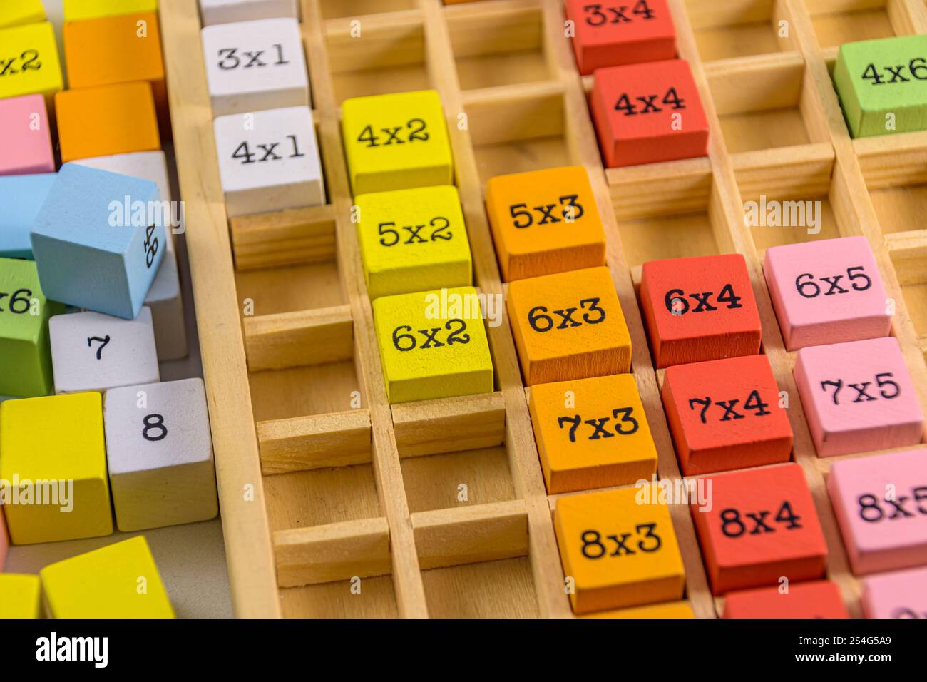 colorful wooden multiplication table Stock Photo - Alamy