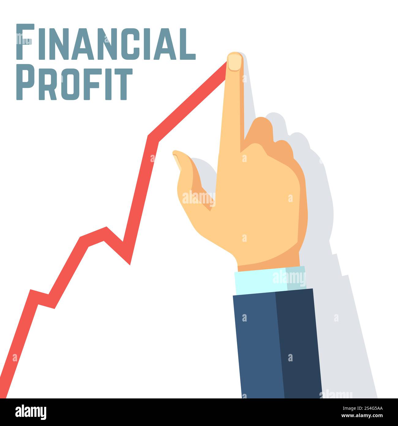 Finger drawing growth chart. Financial profit and investing business ...