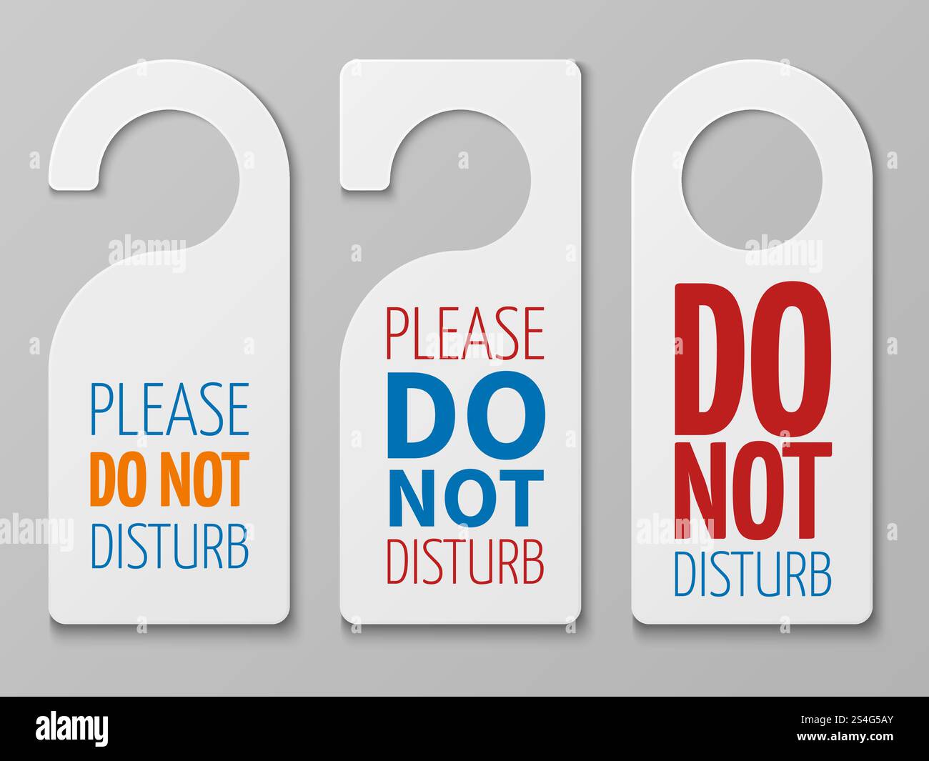 Do not disturb room vector signs. Hotel door hangers collection. Do not ...