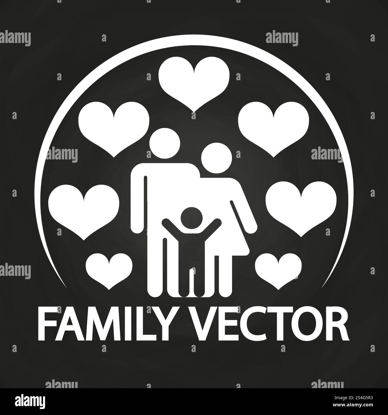 Happy love family logo design - parents with kid and hearts on ...
