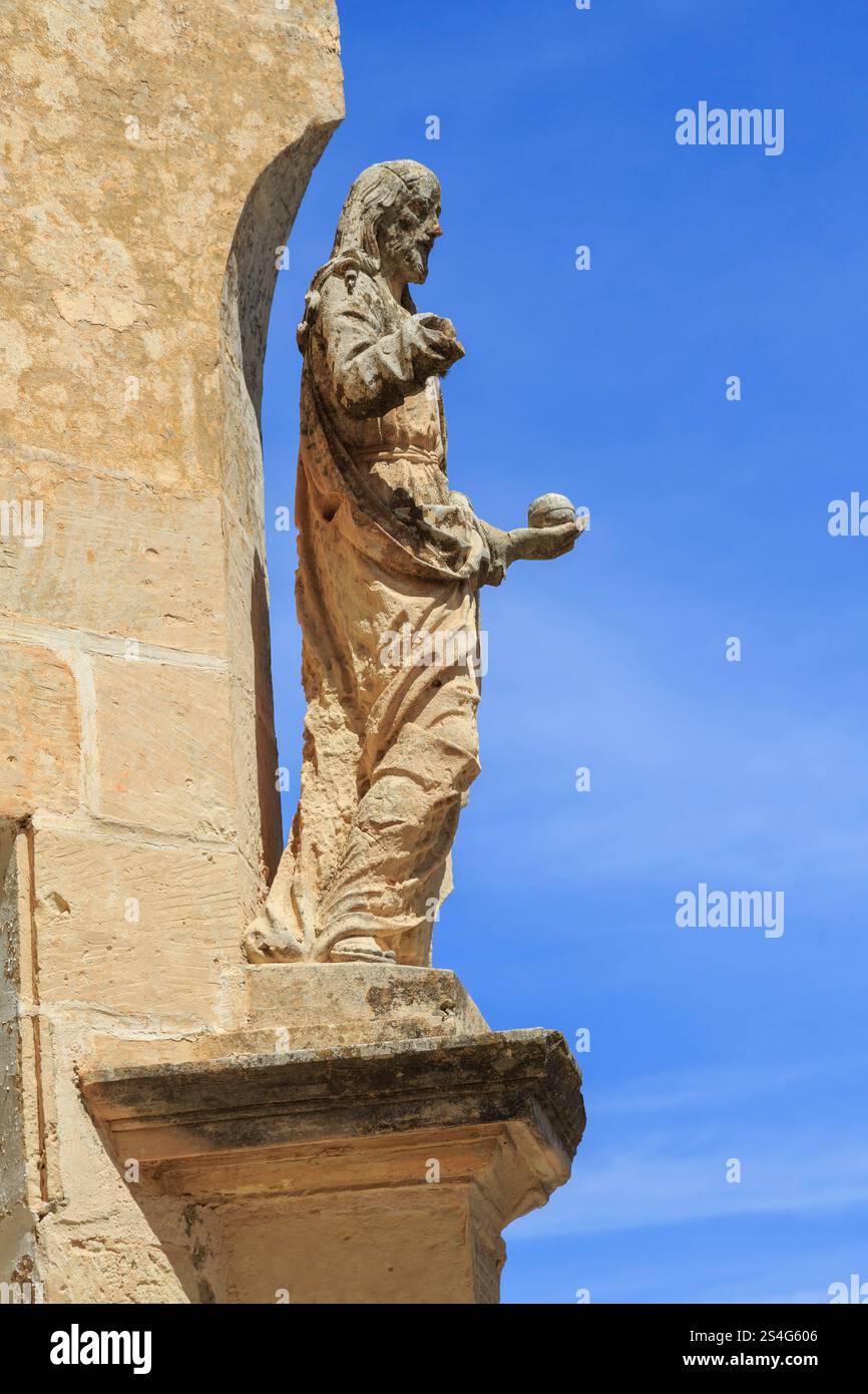 Statue suffering from damage and erosion, Silent City of Mdina, Malta ...